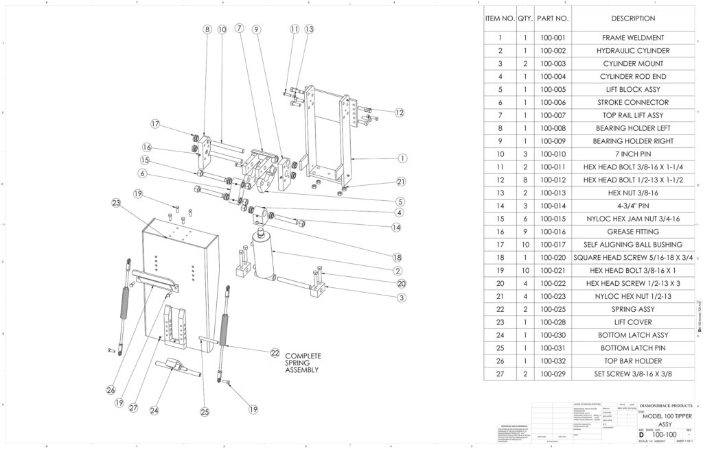 Replacement Cart Lifter Parts - Diamondback Products
